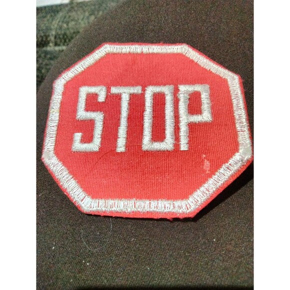 Unbranded | Accessories | Vintage Red Color Stop Sign Embroidered ...
